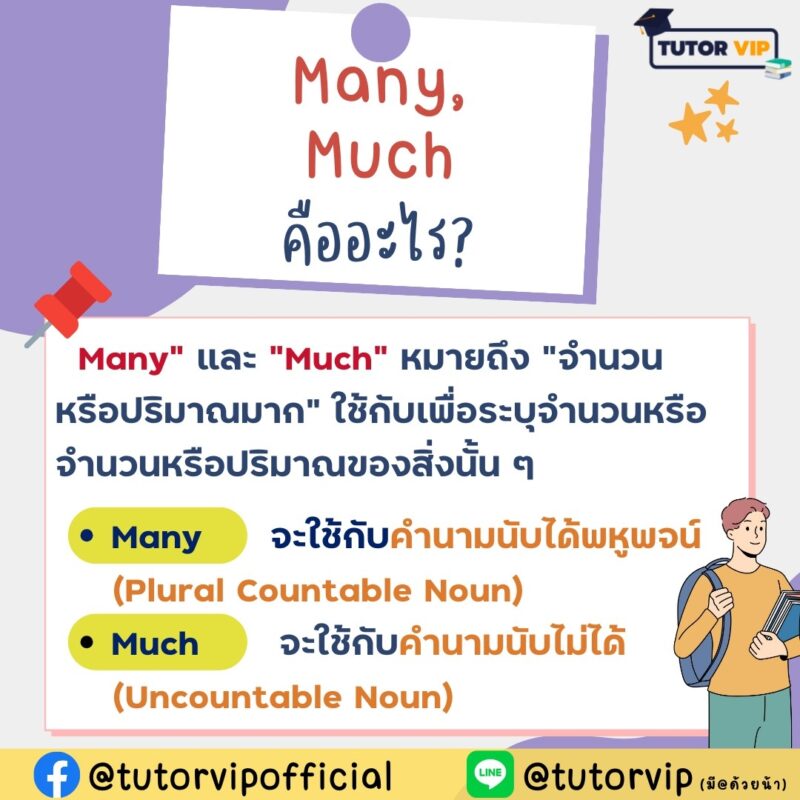 สรุปการใช้ Many, Much แบบเข้าใจง่าย! | TUTOR VIP