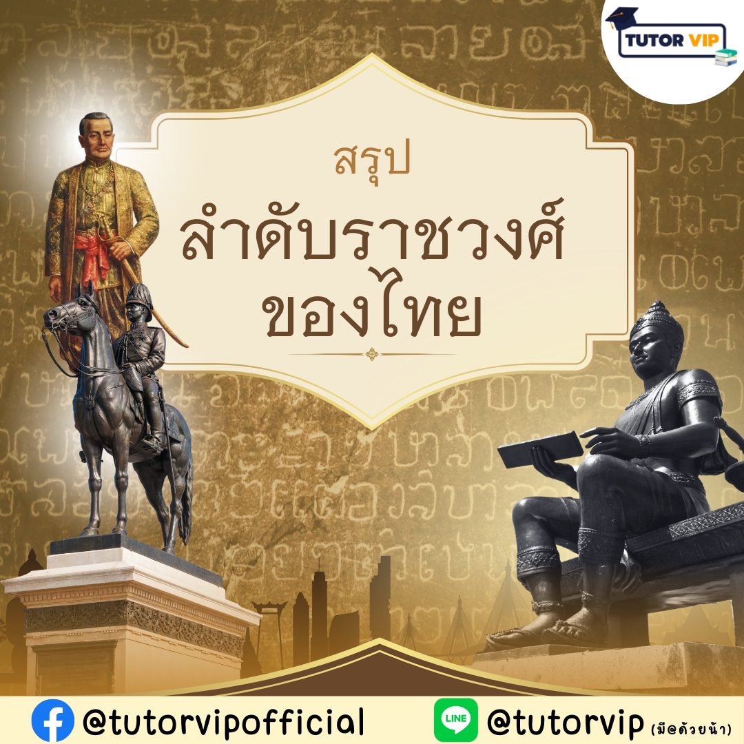 สรุปลำดับราชวงศ์ของไทย | TUTOR VIP